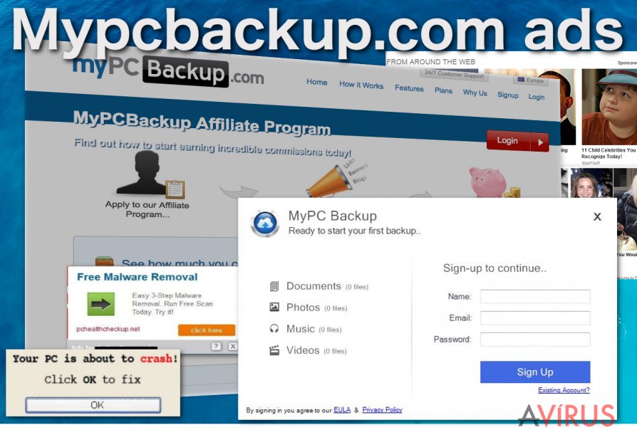 Mypcbackup.com pop-up hirdetések eltávolítása (víruseltávolítási útmutató)