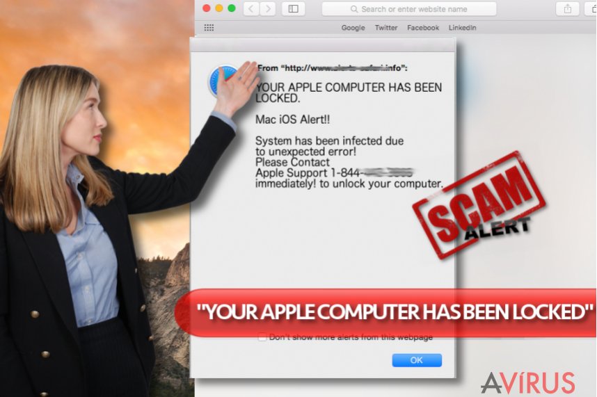 “YOUR APPLE COMPUTER HAS BEEN LOCKED” Tech Support Scam vírus ...